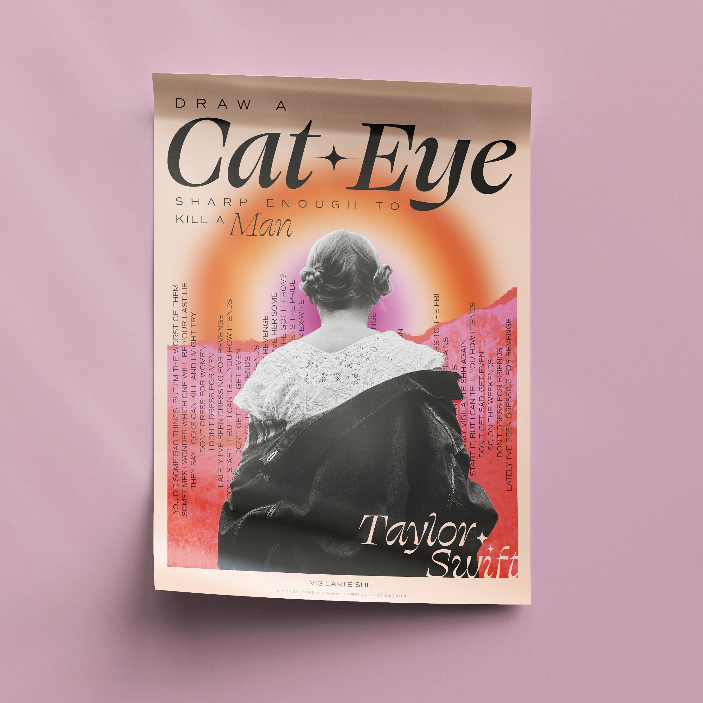 Taylor Swift Lyrics Poster A3 Size Music-inspired Wall Art - Etsy