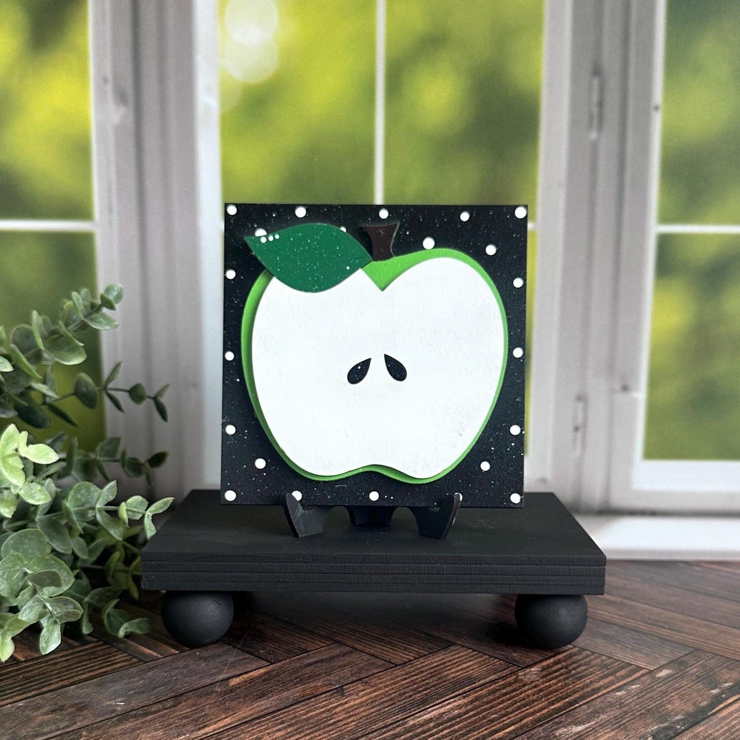 Green Apple Mini Sign, Fall Tiered Tray Decor, Apple Cider Bar Sign ...