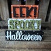 Orange and Black Boo Sign, VW Bug Gift, Whimsical Halloween Bookshelf ...