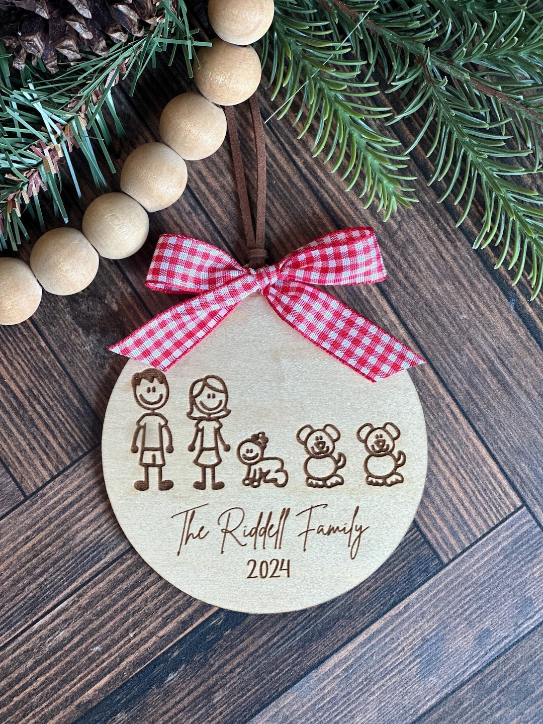 Personalized Stick Figure Family Christmas Ornament 2025, Cute ...