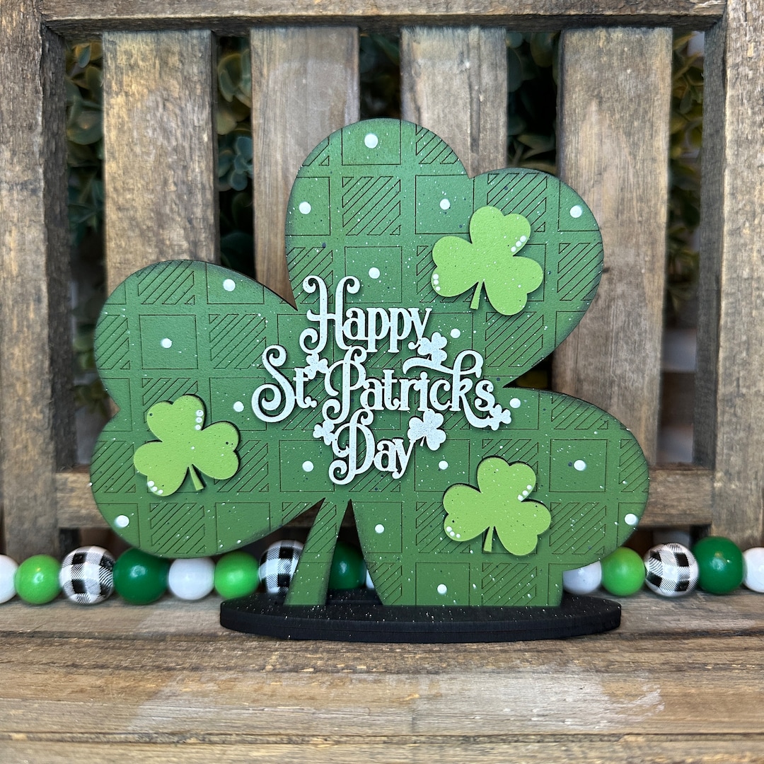 St. Patrick's Day Shamrock Shelf Sitter, St. Patrick's Day Decor ...