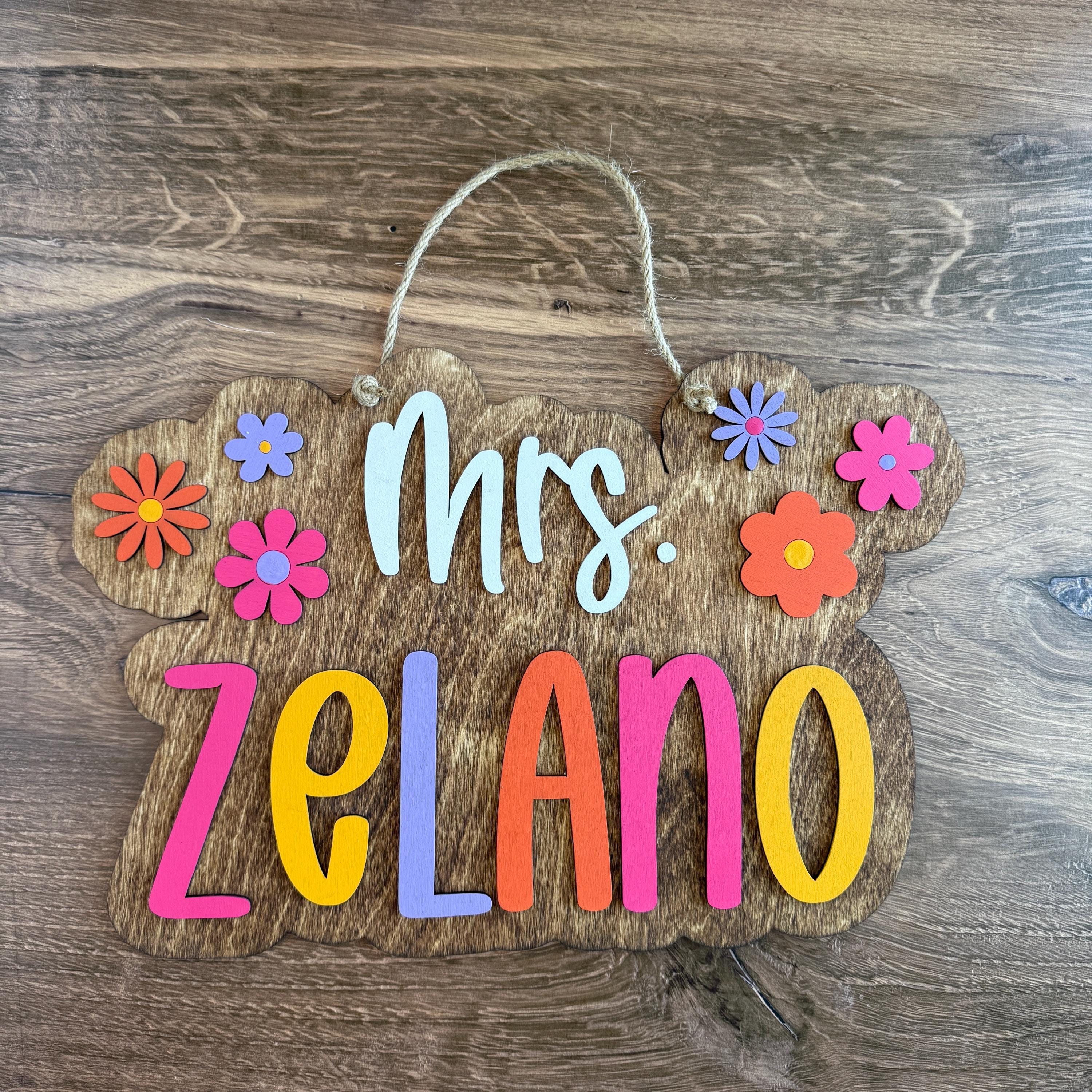 Personalized Hippie Flower Classroom Door Sign Boho Classroom Decor for ...
