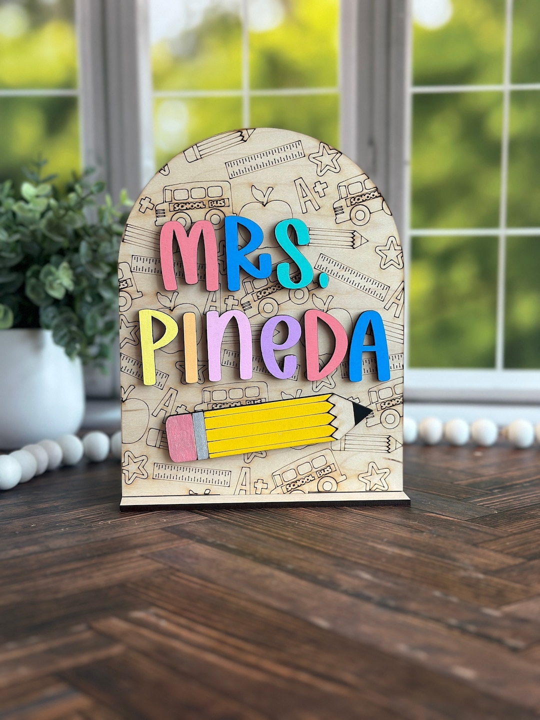 Personalized Teacher Sign for Classroom, Custom Name Plate for Desk for ...