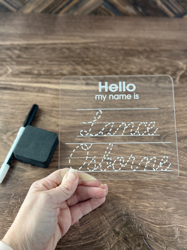 Name Writing Practice Board, Personalized Dry Erase Board for Child ...