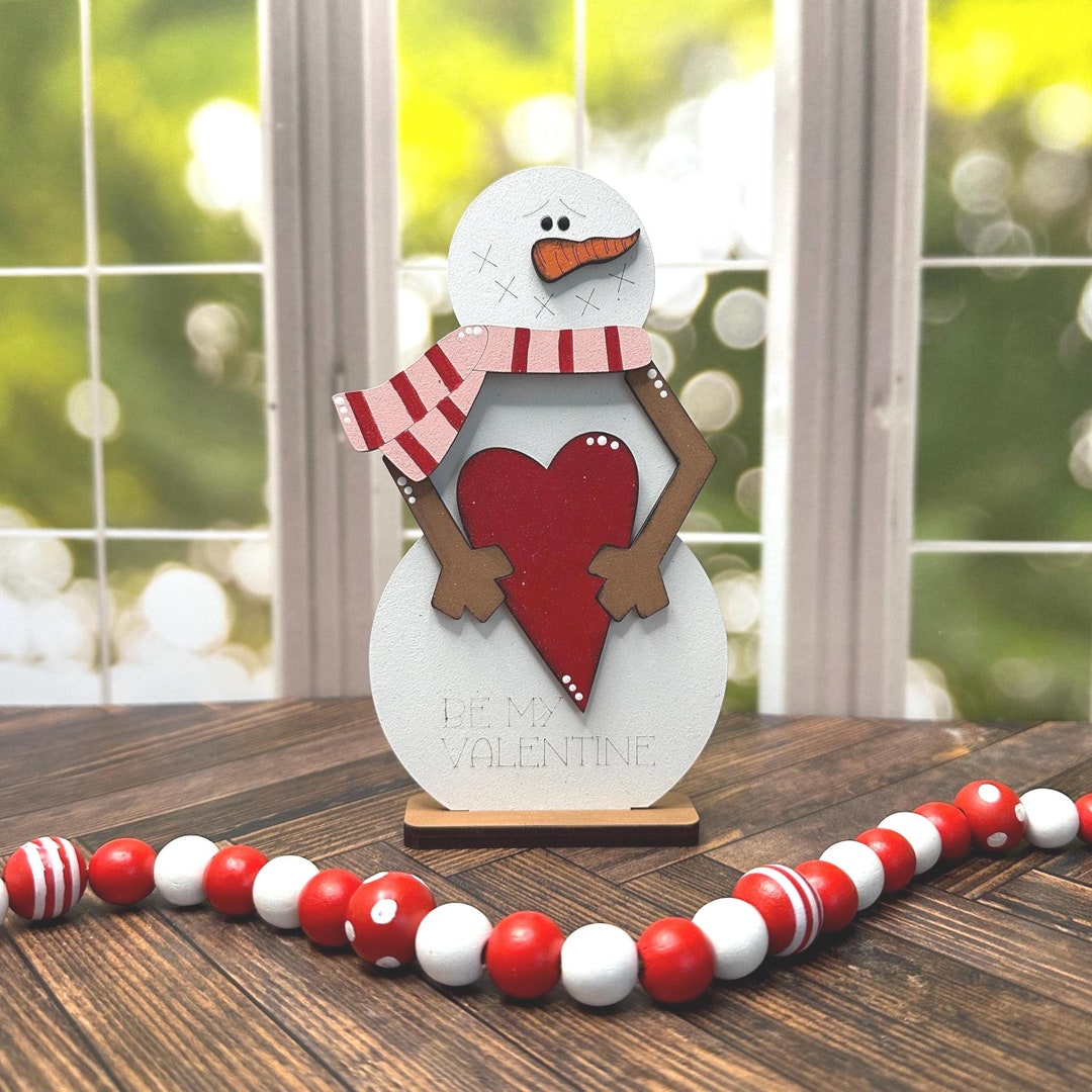Be Mine Valentine Snowman Shelf Sitter, Valentines Day Decorations ...