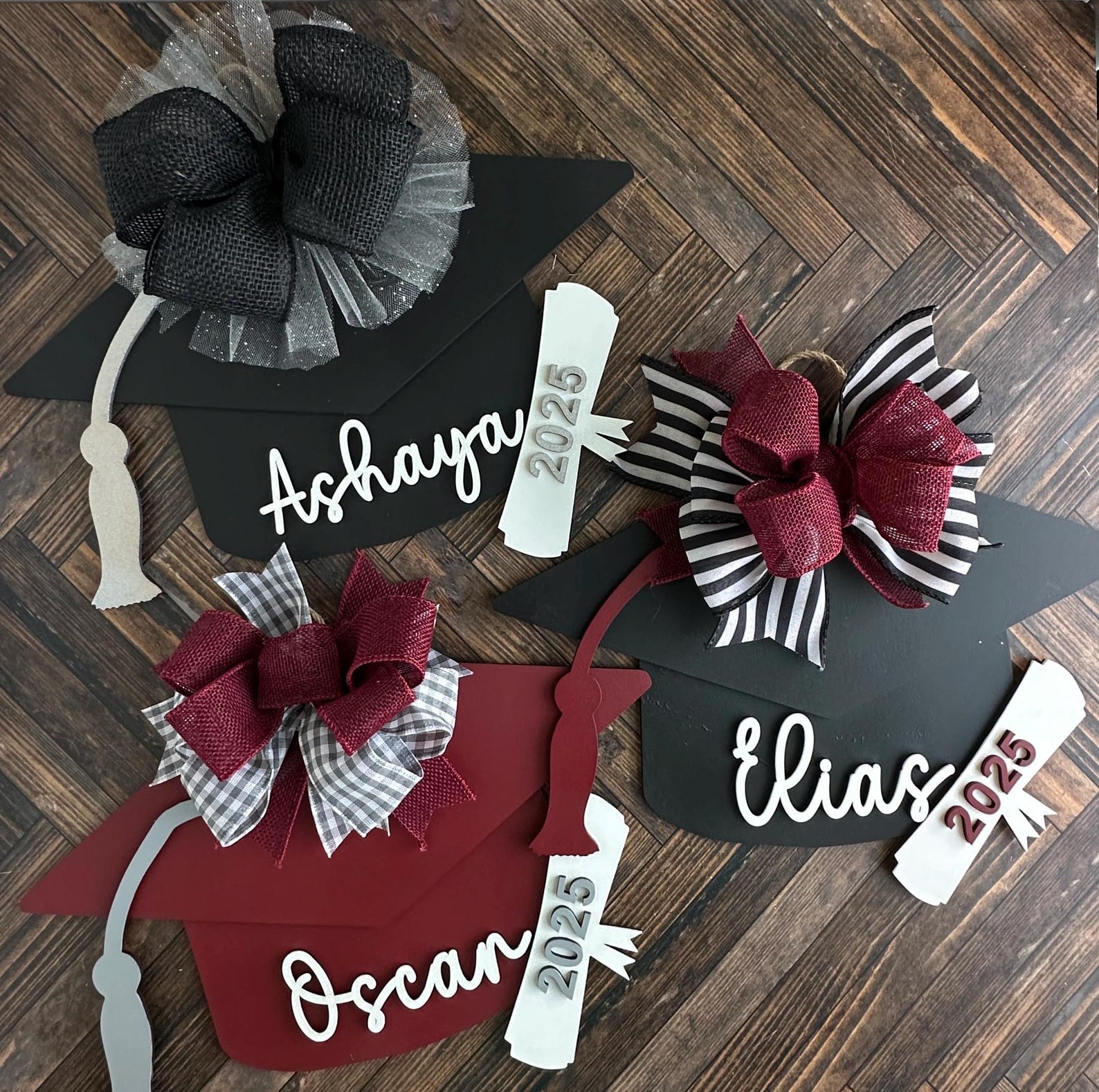 Personalized School Colors Graduation Hat Sign, Class of 2026 Door Sign ...