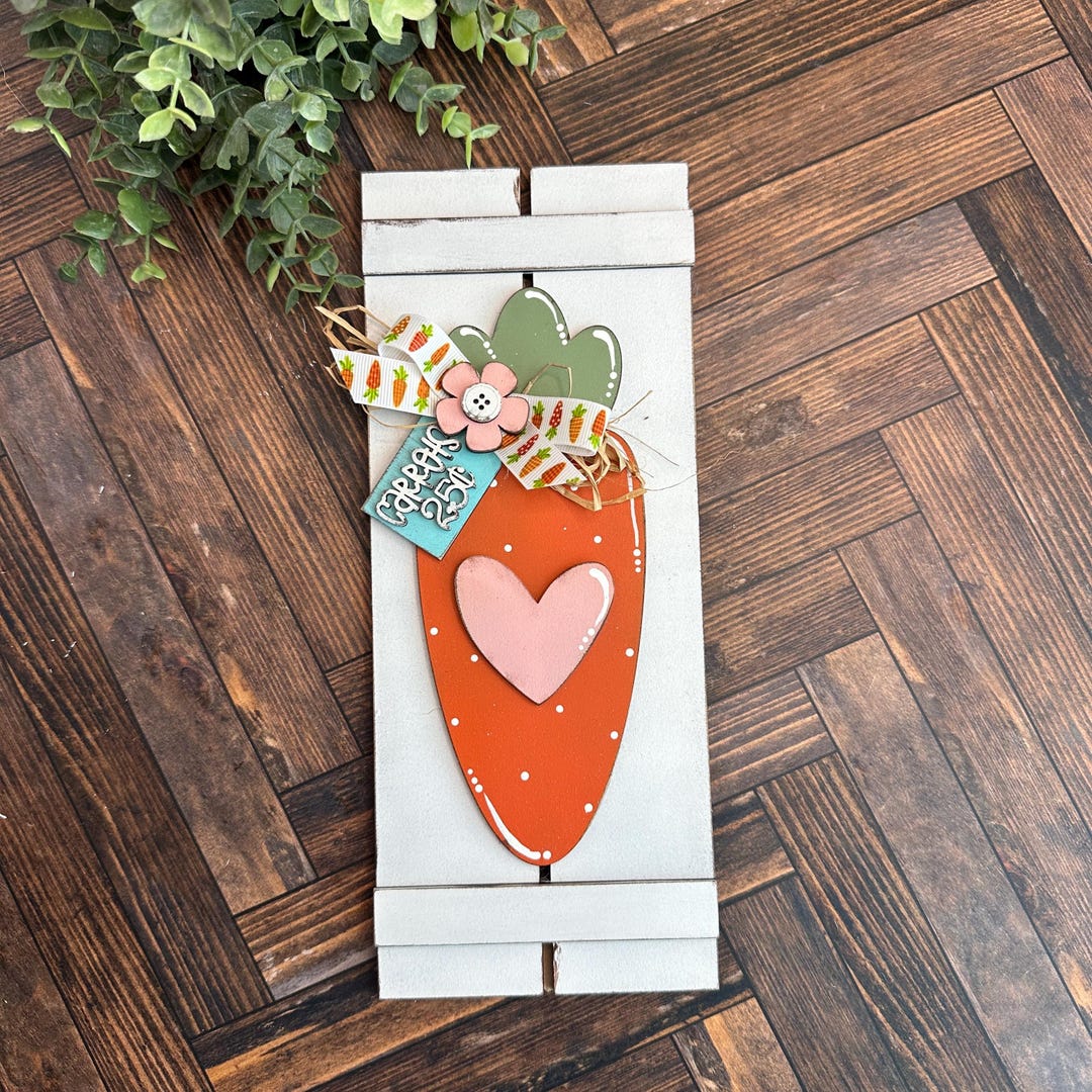 Primitive Carrot Table Top Pallet Sign, Easter Carrot Decor for Mantle ...