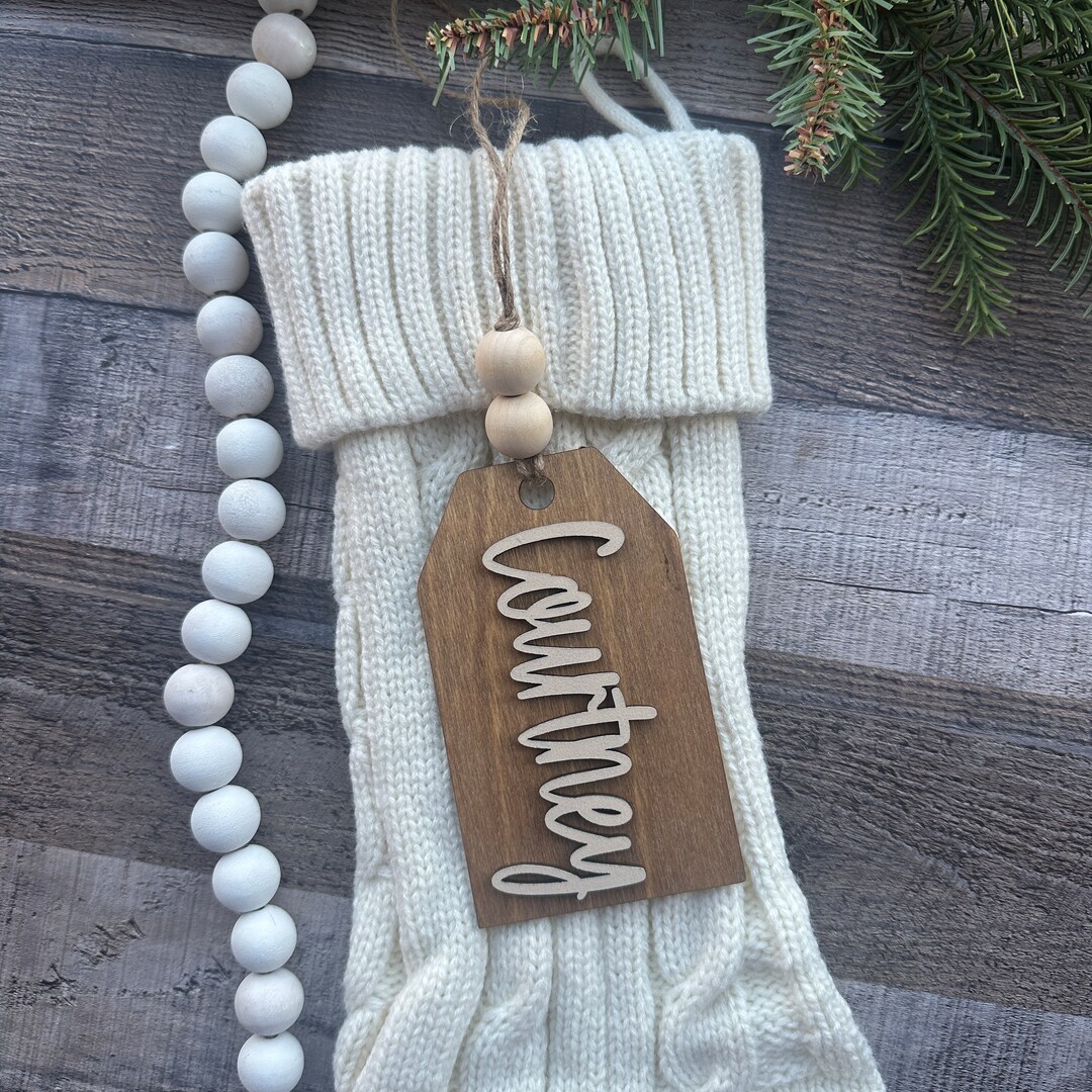 Custom Stocking Tags With Name, Personalized Stocking Name Tags Wood ...