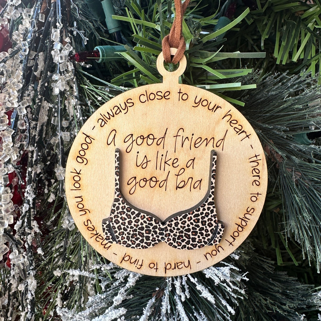 A Good Friend is Like a Good Bra Funny Christmas Ornaments 2024, Sassy ...