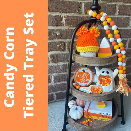 Candy Corn Bowl Filler Halloween Tiered Tray Decor - Etsy