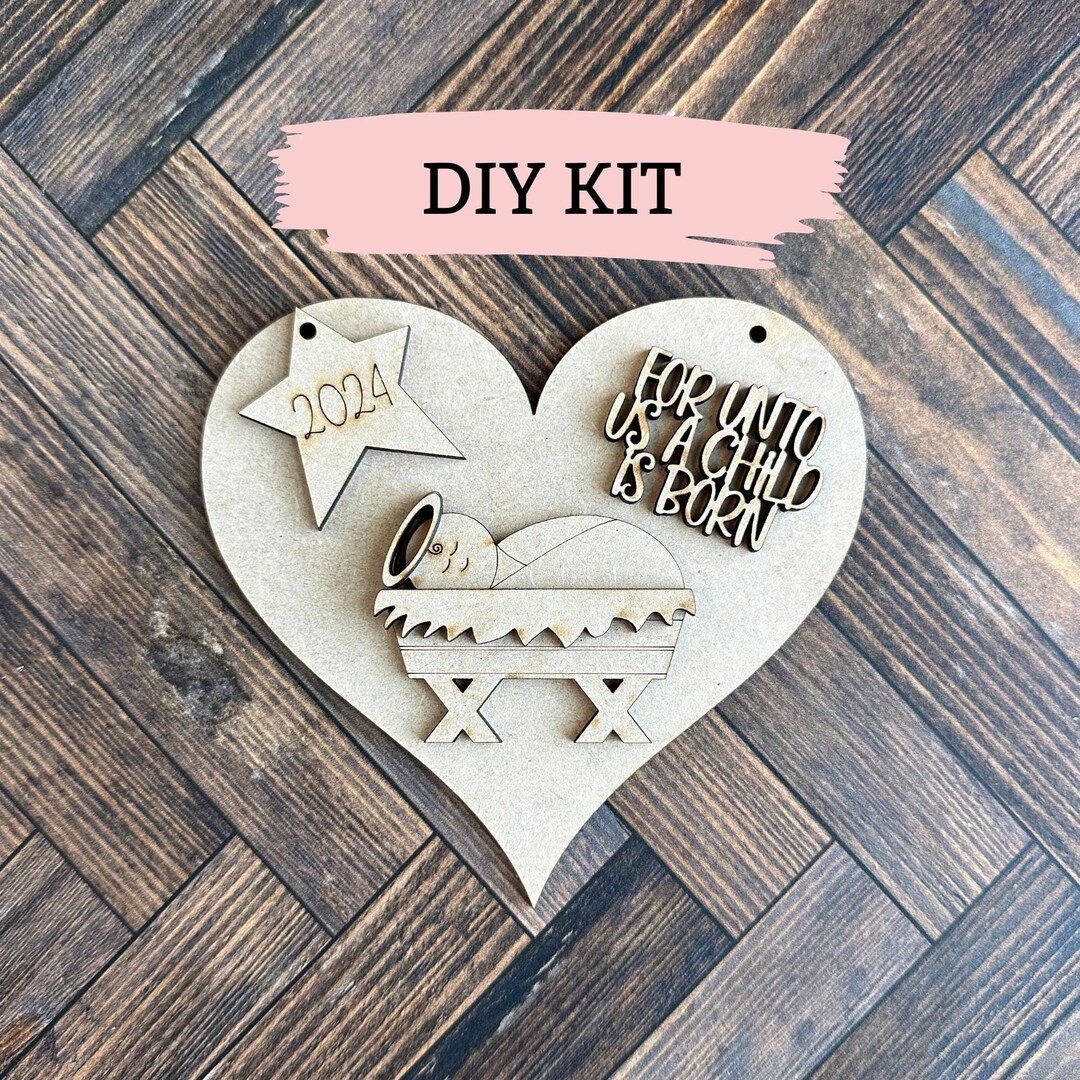 Unfinished Wood Nativity Ornament for Kids, Paint It Yourself Christmas ...