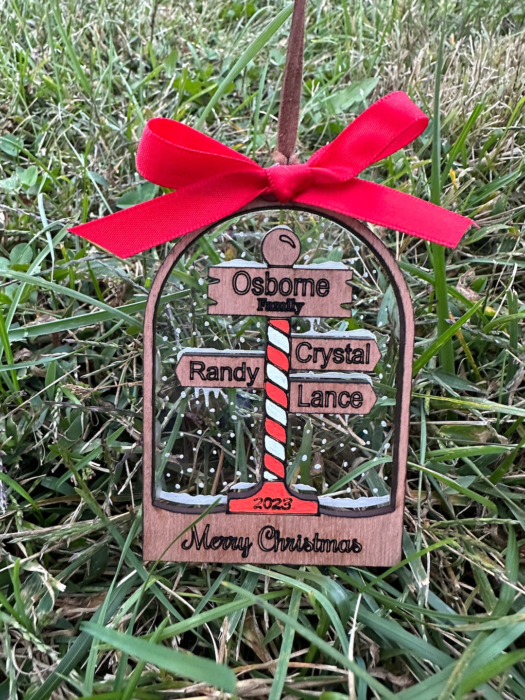 Personalized North Pole Family Ornament 2024, Custom Last Name ...
