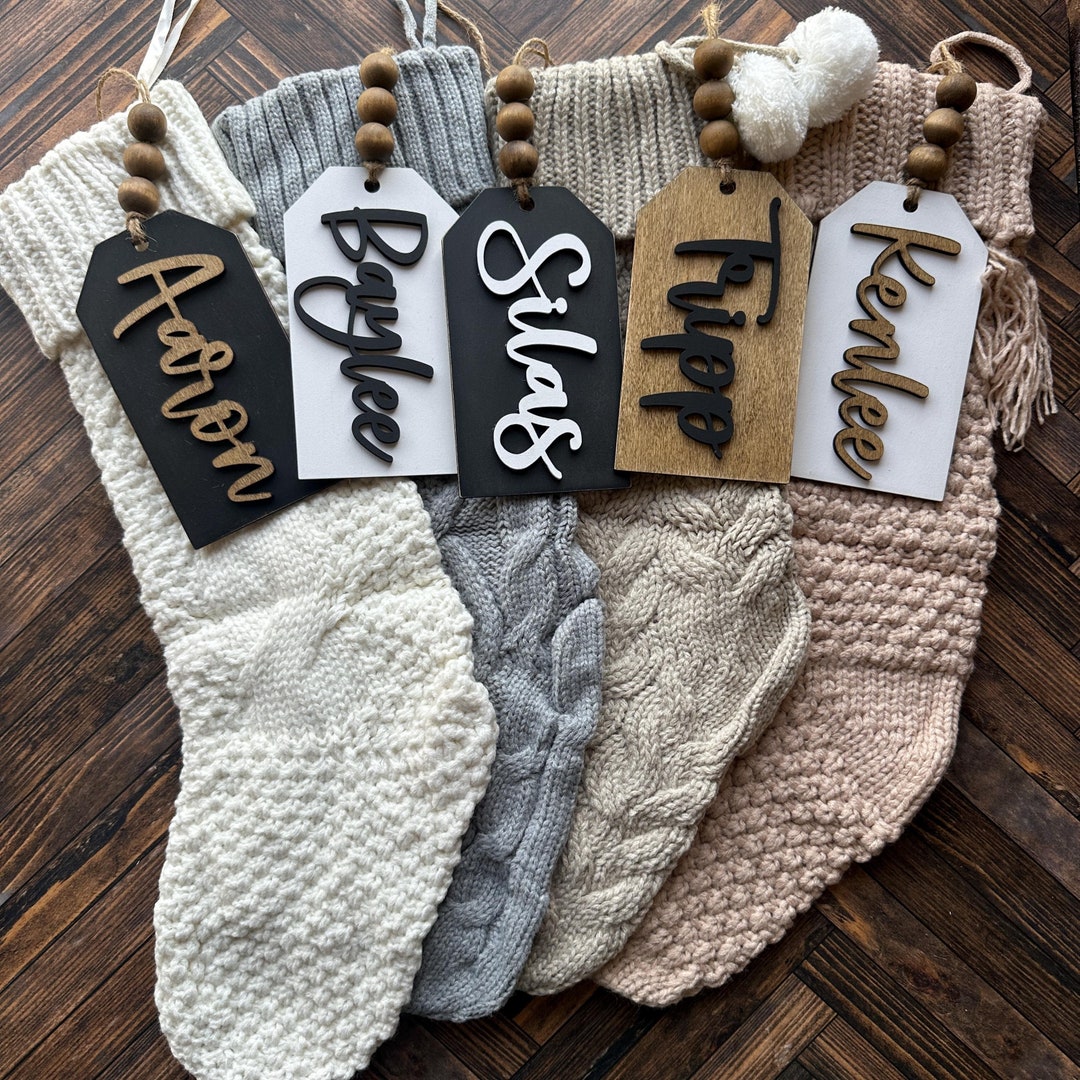 Personalized Stocking Tags With Name, Custom Stocking Name Tags Wood ...