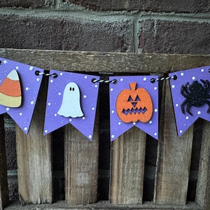 Mini Halloween Banner Garland for Window, Jack O Lantern Halloween ...