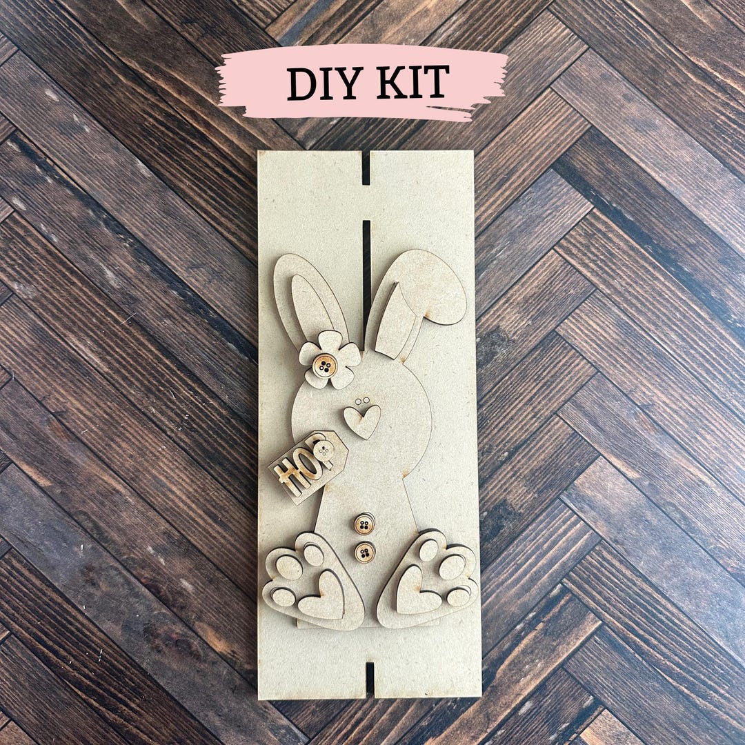 Unfinished Wood Prim Easter Bunny Table Top Pallet Sign, Paint It ...