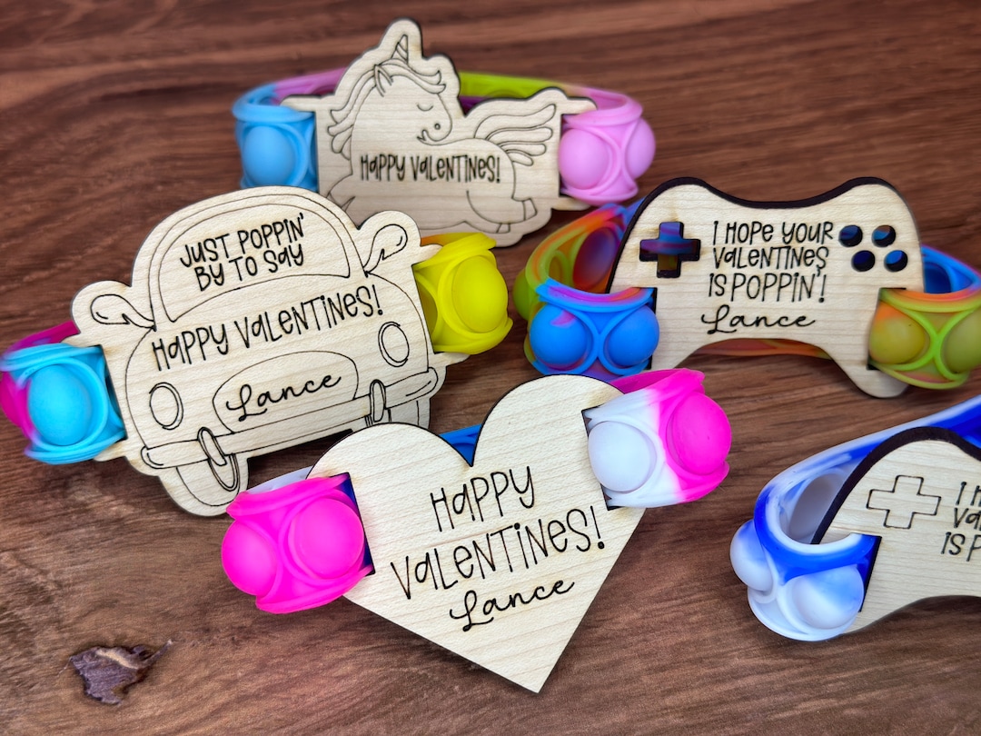 Personalized Pop It Bracelet Valentines Day Classroom Gifts for ...