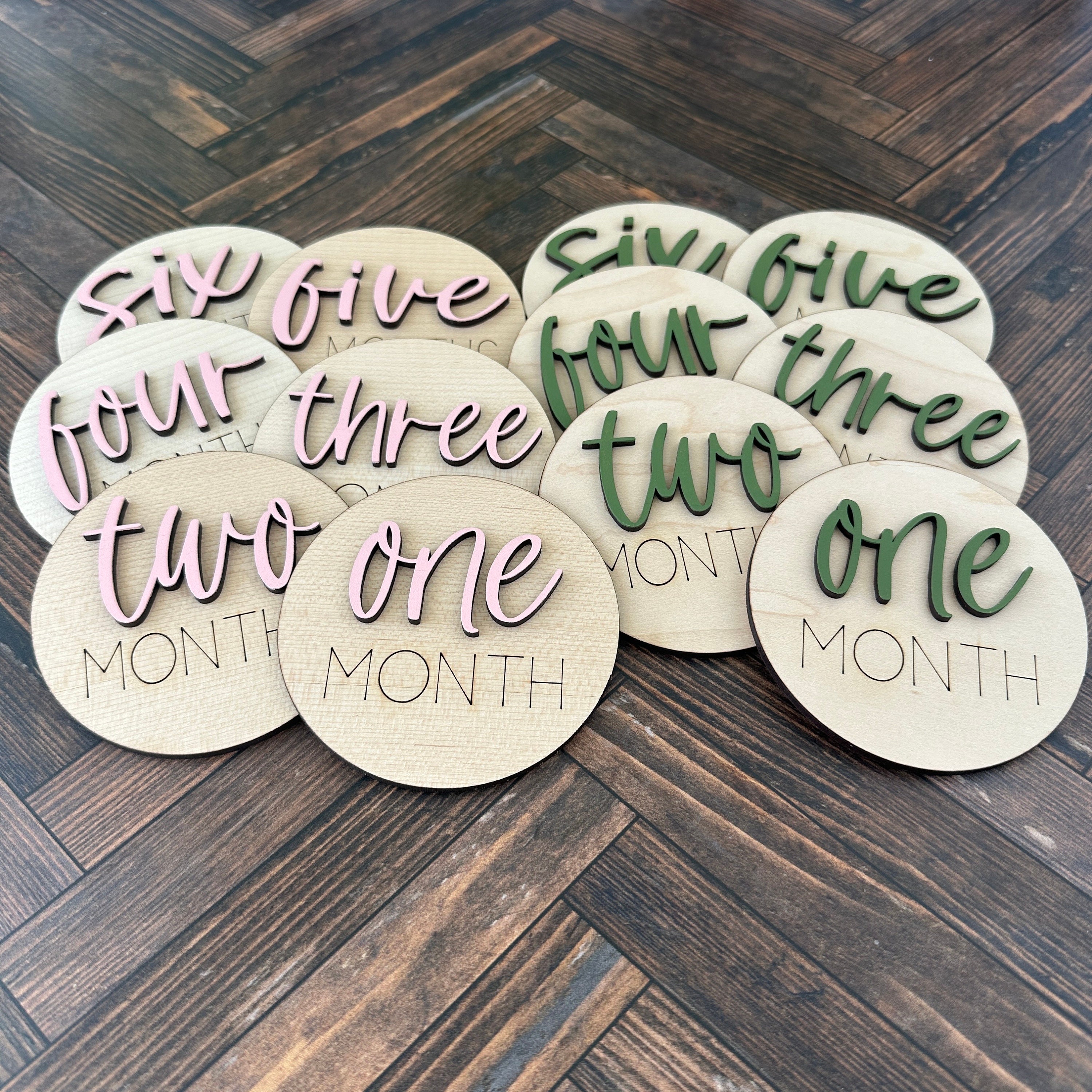 Monthly Milestone Discs, Milestone Photo Props, Wood Milestone Markers ...