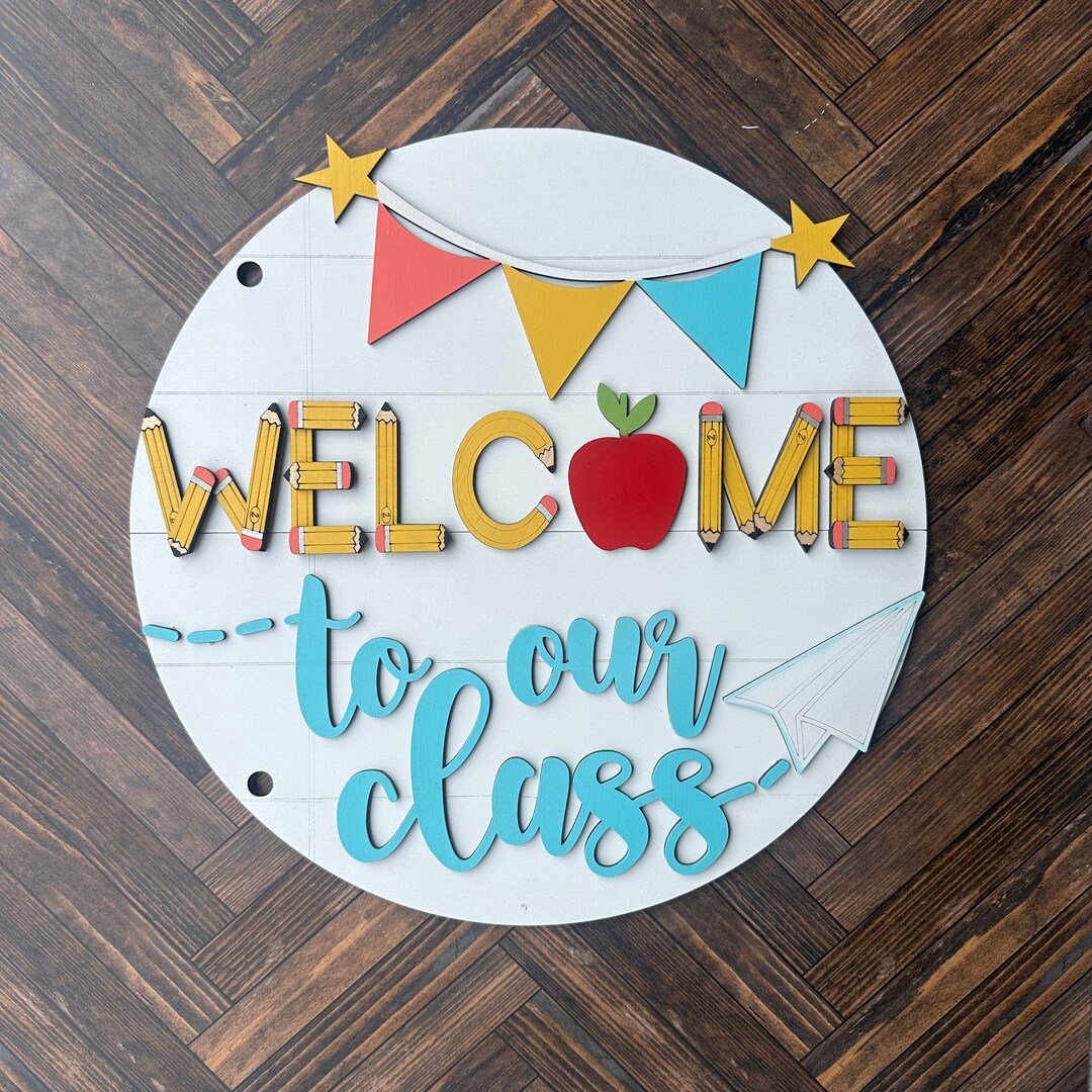 Welcome to Our Class Sign for Classroom Door Decor, 3d Pencil Sign for ...