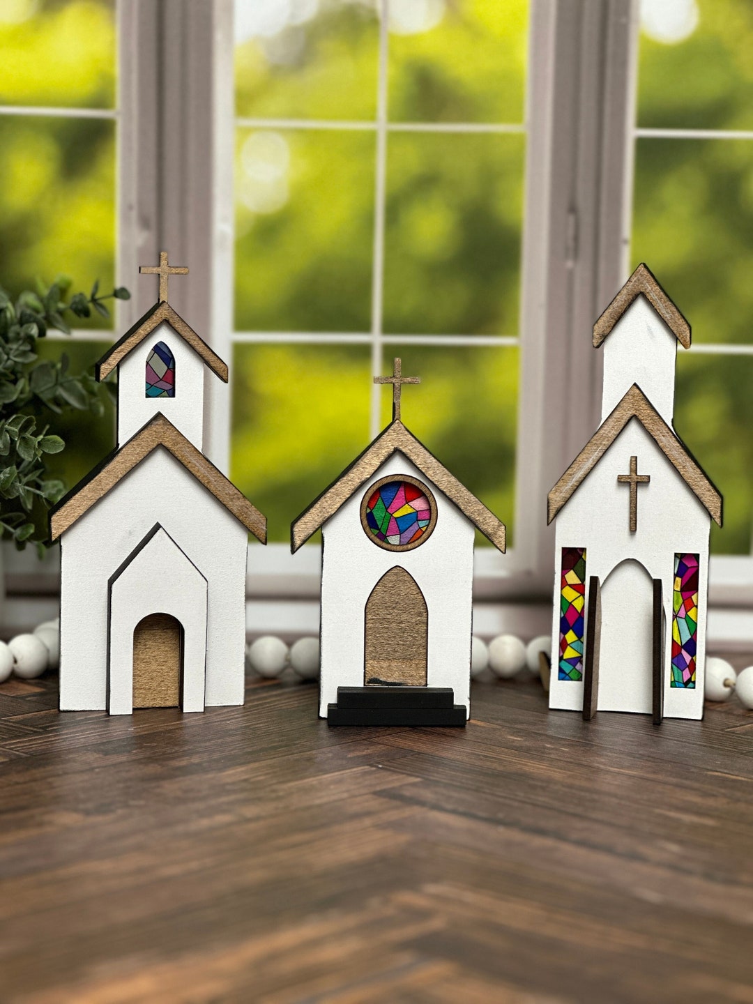 Christian Easter Decor, Religious Easter Decorations, Wooden Church ...