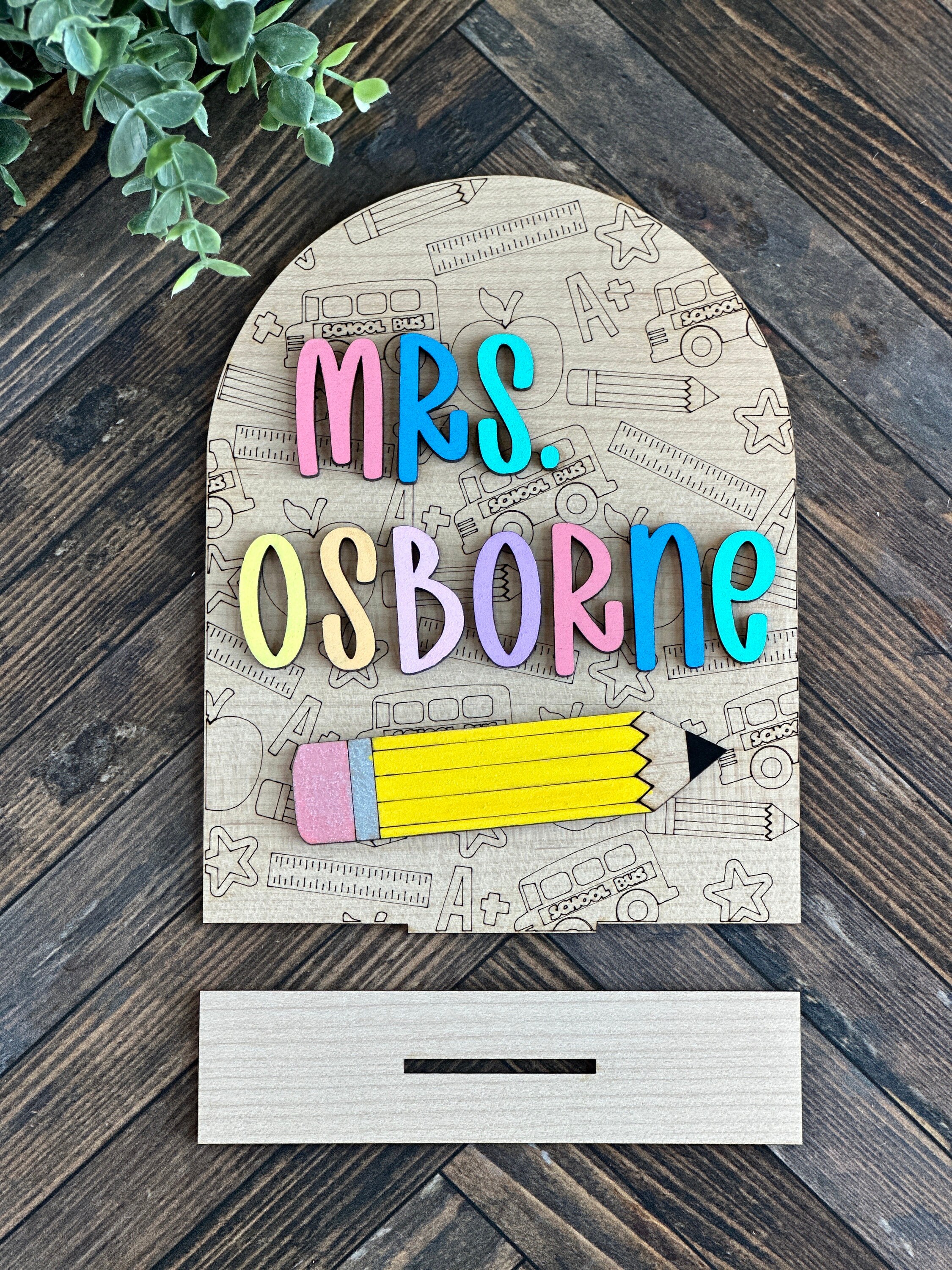 Personalized Teacher Sign for Classroom, Custom Name Plate for Desk for ...
