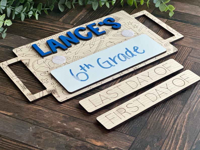 Personalized First and Last Day of School Sign, Custom Back to School ...