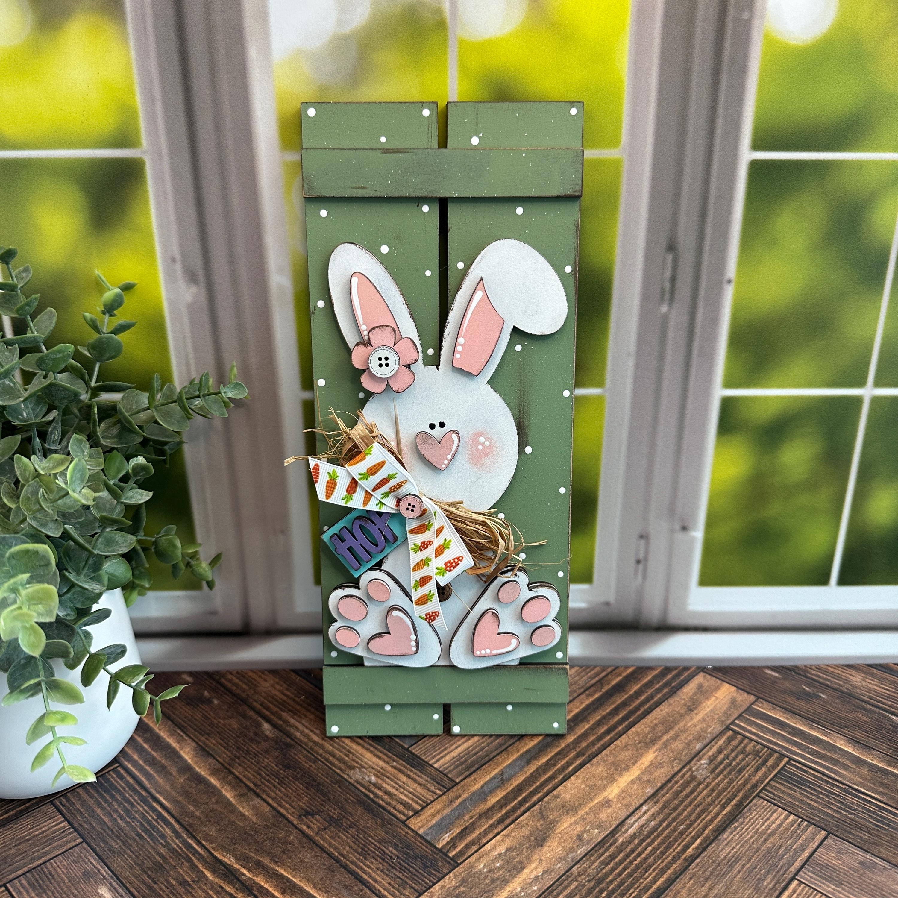 Primitive Easter Bunny Pallet Wood Sign, Prim Easter Signs Table Top ...