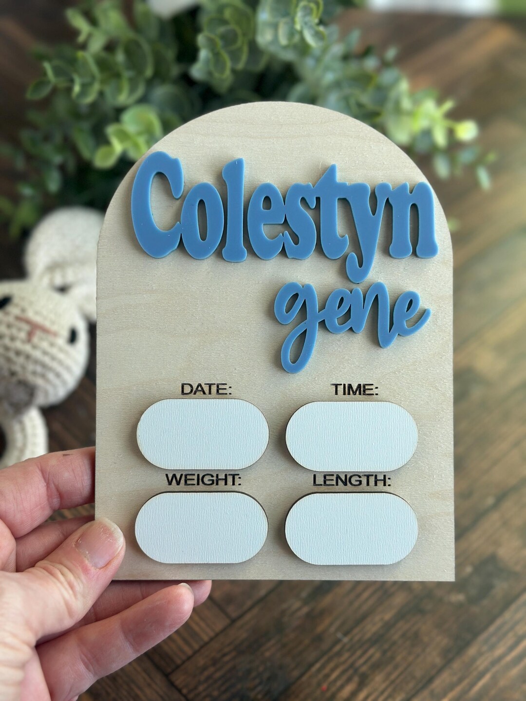 Personalized Birth Stats Plaque, Birth Announcement Sign Wood, Bassinet ...
