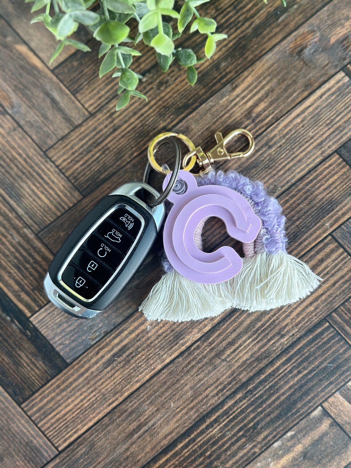 Personalized Purple Rainbow Keychain for Women, Initial Bag Tags for ...