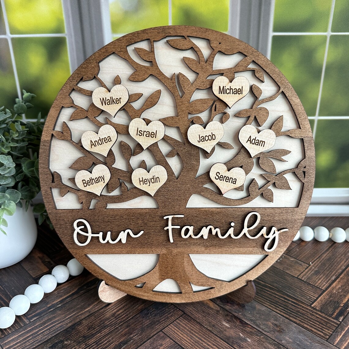 Personalized Blended Family Tree Sign With Names, Wedding Gift for ...