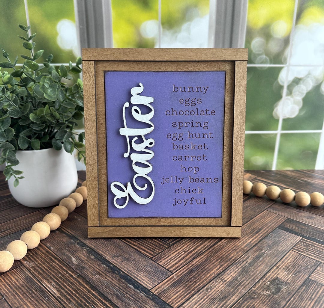 Interchangeable Primitive Easter Sign Wood for Home, Farmhouse Easter ...