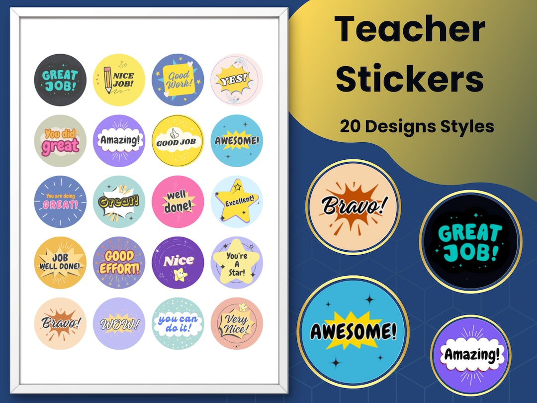 Stickers for teachers rewards: Enjoyable motivational labels for ...