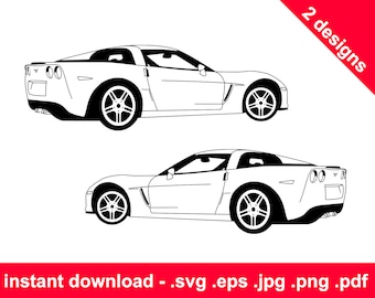 Corvette vector | Etsy