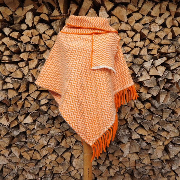 Orange Poncho - Etsy