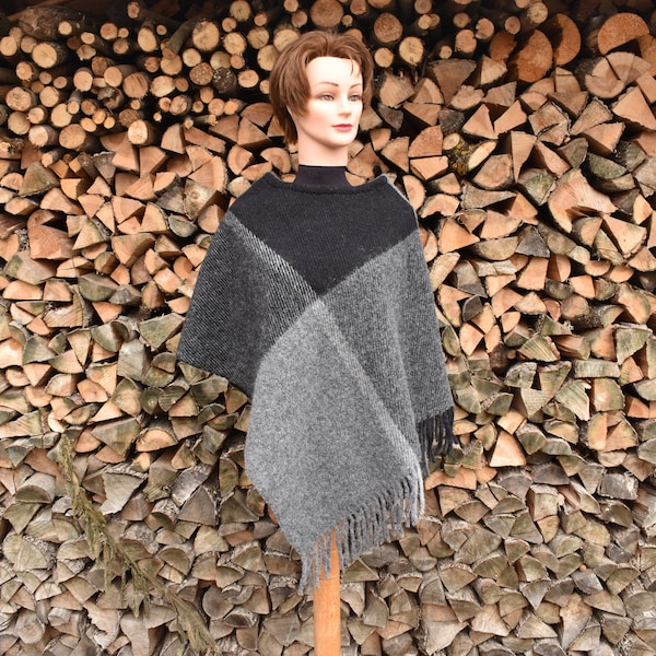 Wool Poncho - Etsy UK
