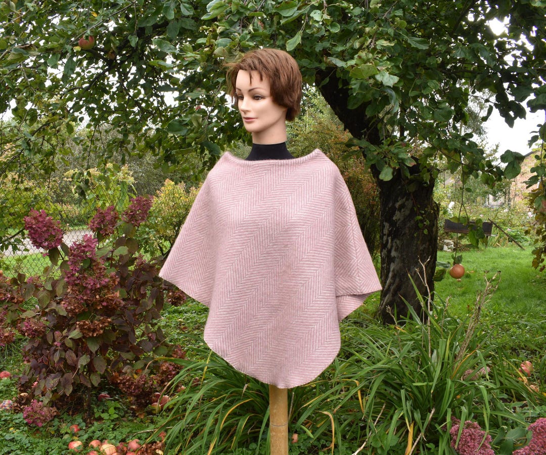 Light Pink Small Size Lambs Wool Poncho Light Pink Small Size Lambs ...