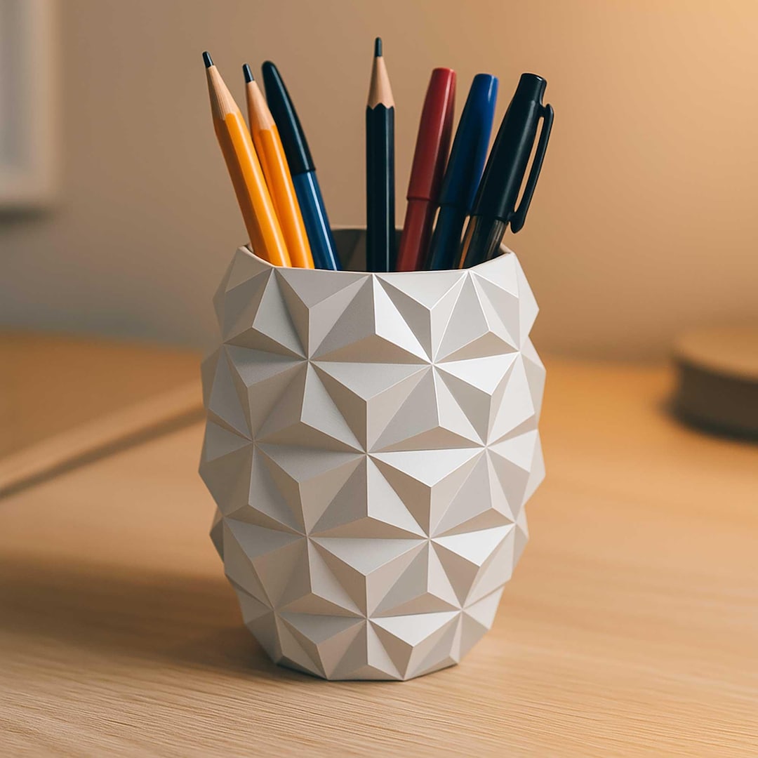 Pen Pencil Holder STL File – 3D Print Desk Organizer – No Supports ...