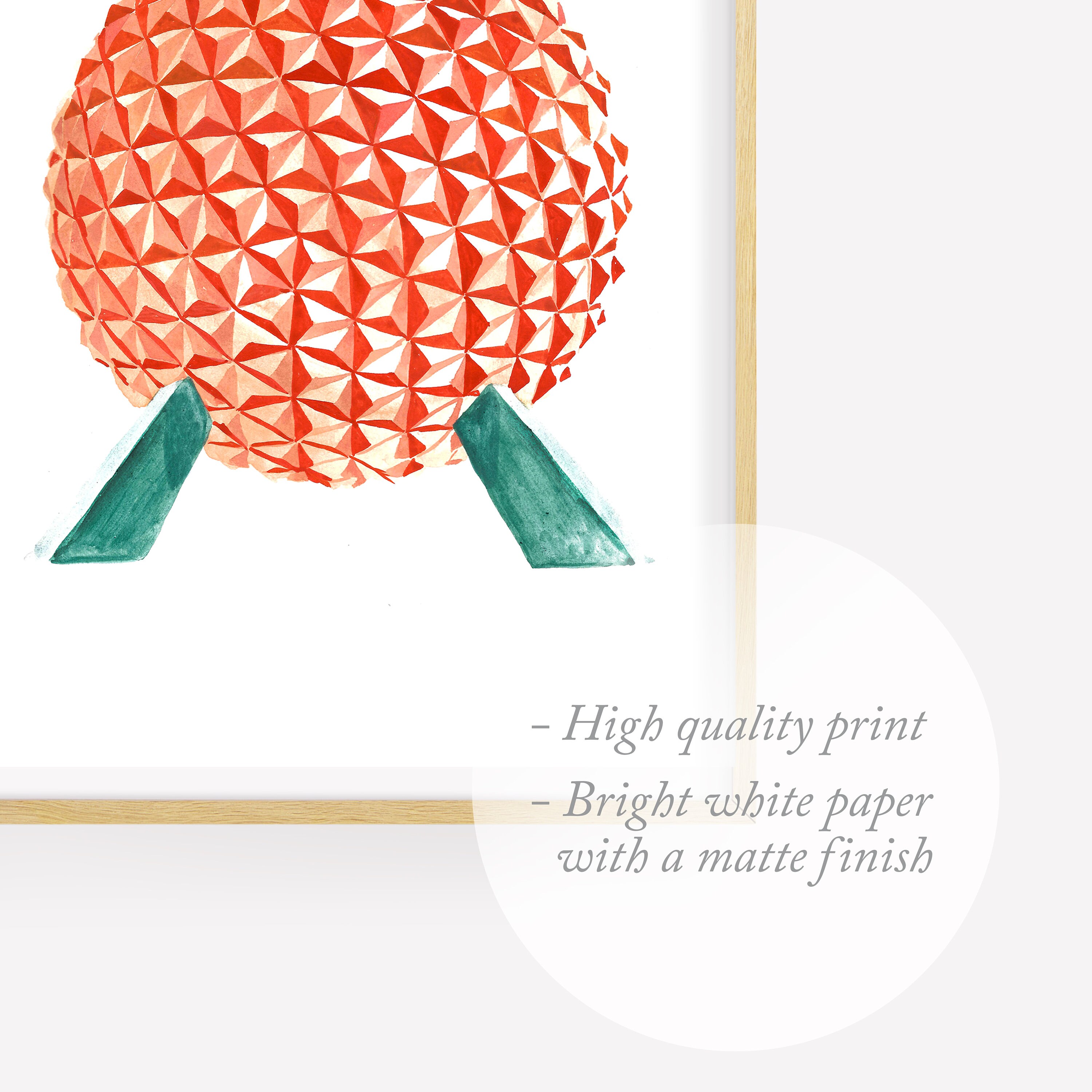 Epcot - Spaceship Earth Watercolor - Hand Painted Room Decor - Disney ...