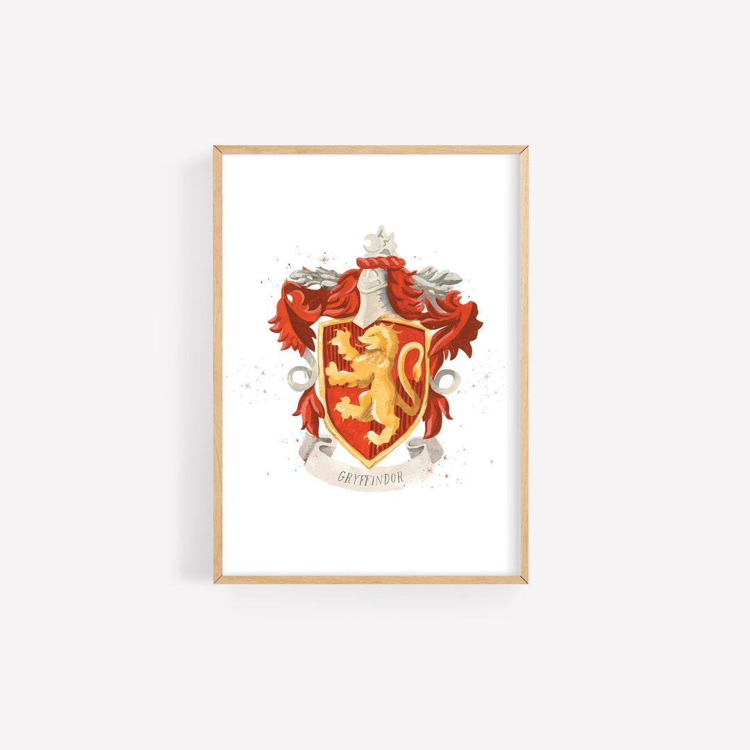 Griffin House Crest Print - Wizarding World - Hand Painted Watercolor ...