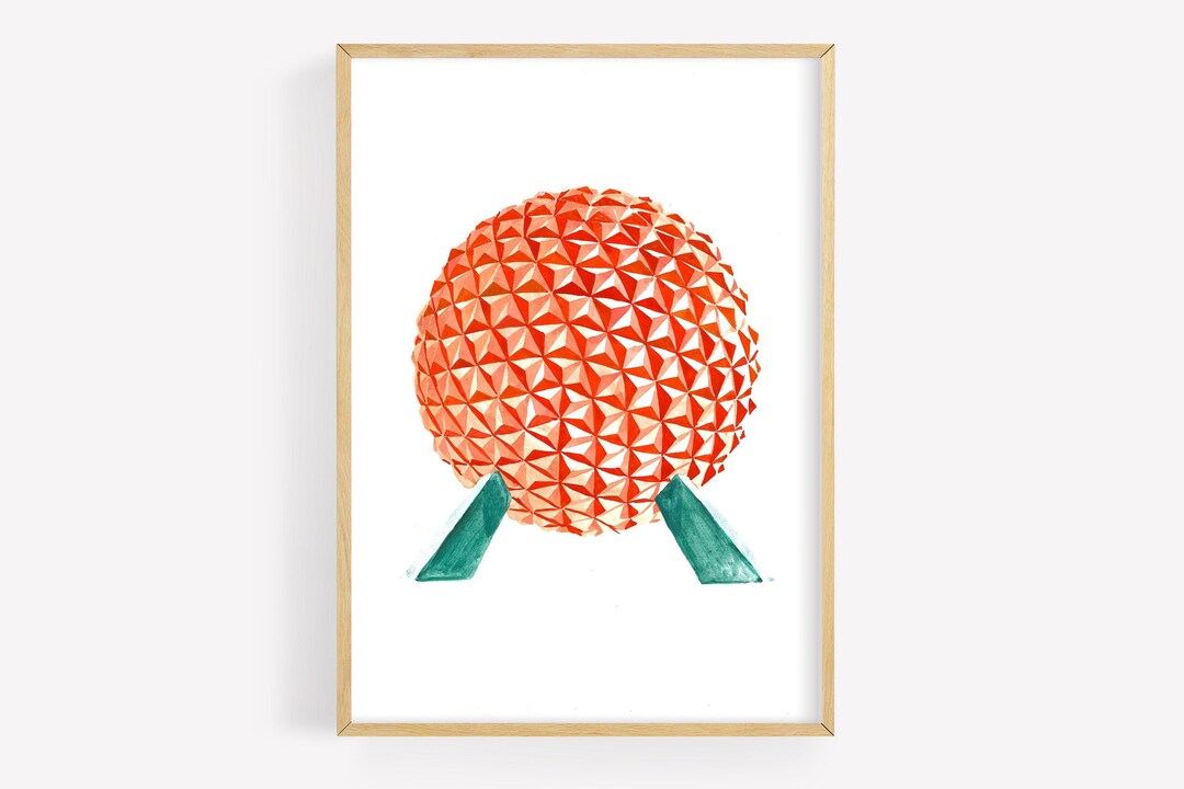 Epcot - Spaceship Earth Watercolor - Hand Painted Room Decor - Disney ...