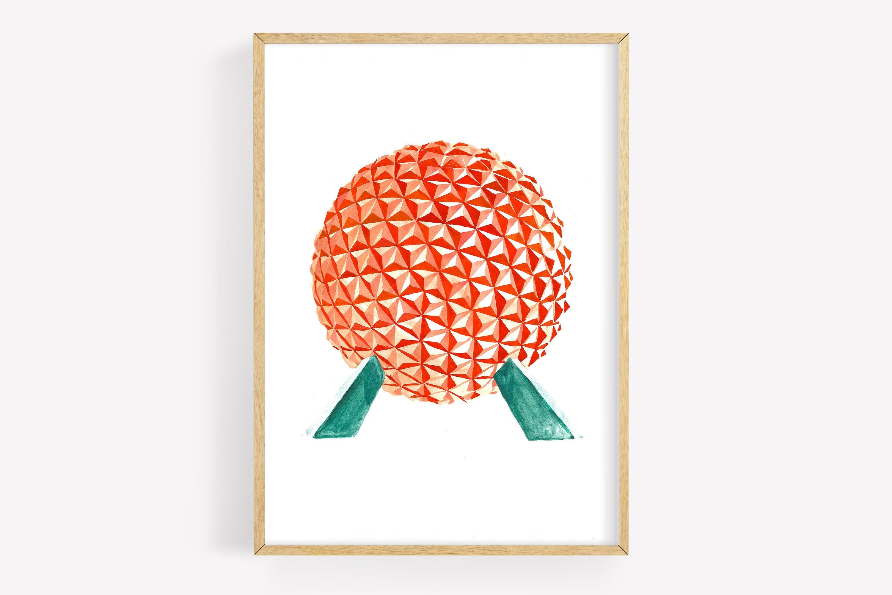 Epcot - Spaceship Earth Watercolor - Hand Painted Room Decor - Disney ...