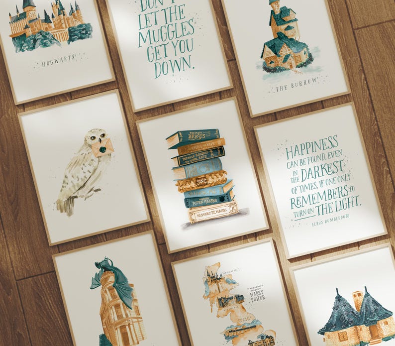 Printable Snowy Owl Watercolor Printable: Wizarding World Wall Art ...