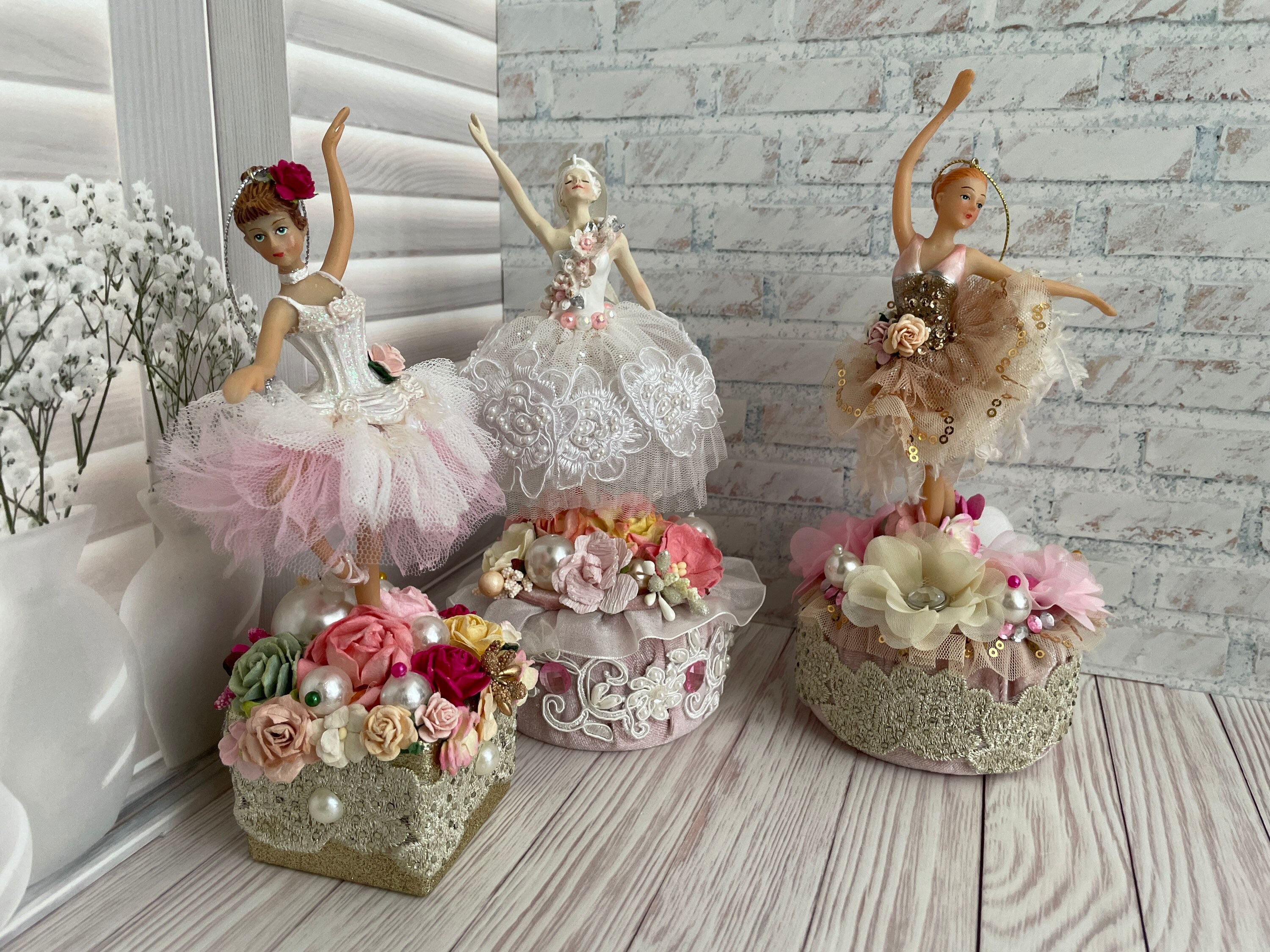 Handmade Unique Ornaments Set Ballet Decor Ballerina Ornament Deluxe ...