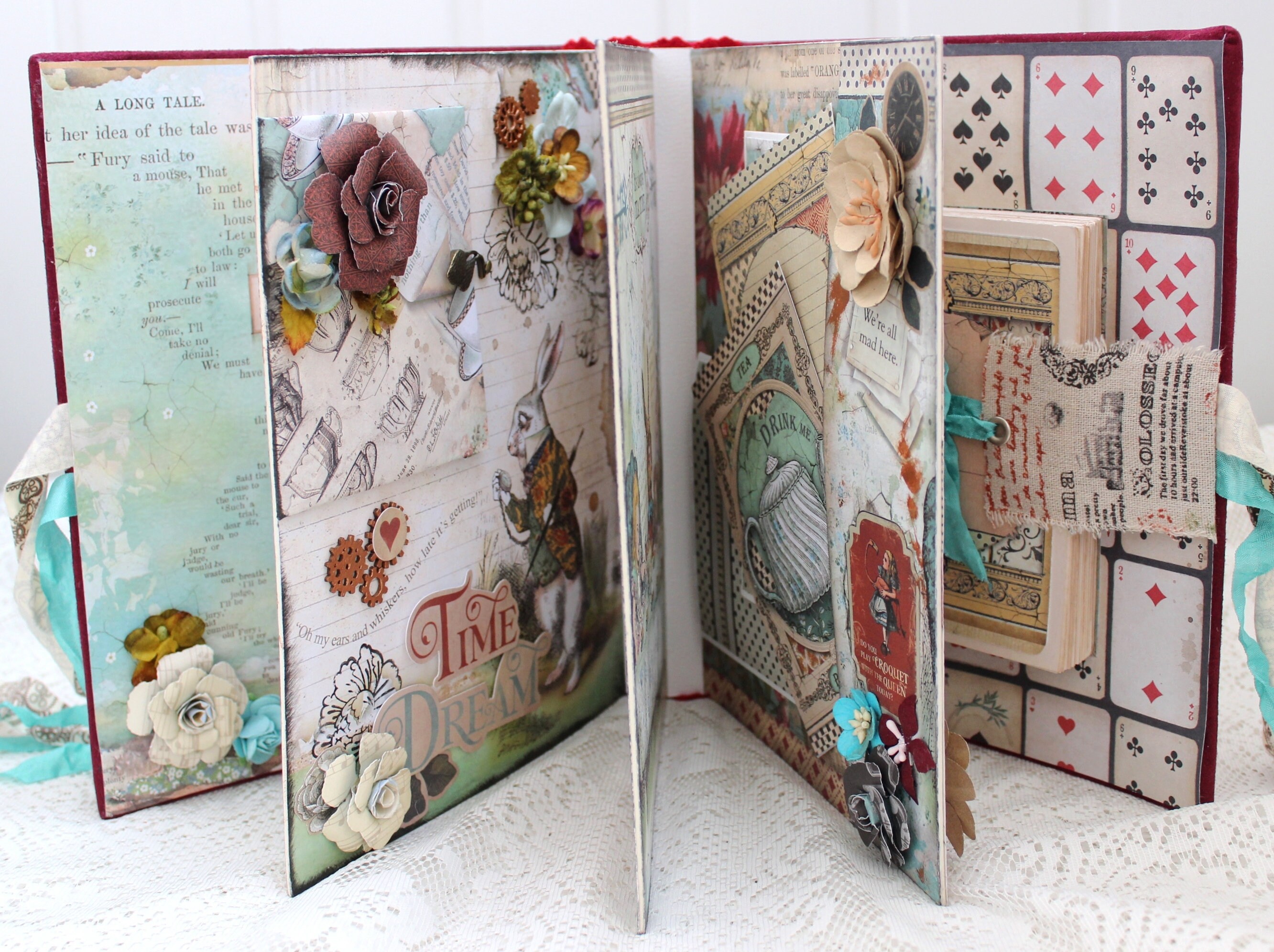 Scrap Album Alice in Wonderland , Junk Book Wonderland , Vintage Scrap ...