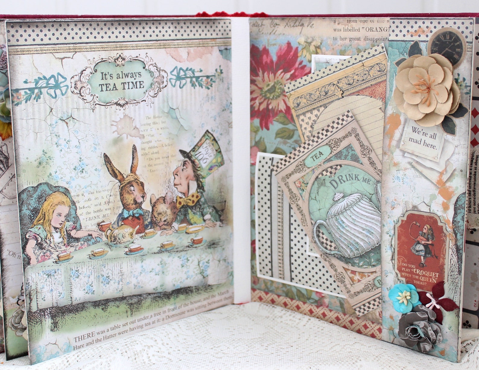 Scrap Album Alice in Wonderland Junk Book Wonderland - Etsy
