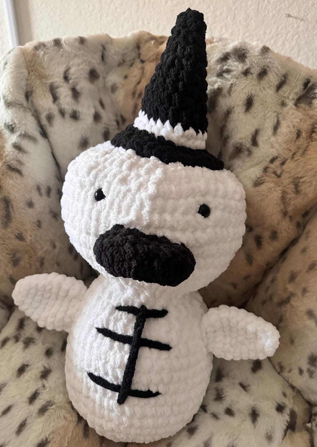 Goth/emo Duck Skeleton Amigurumi Plush – Handmade Crochet Halloween ...