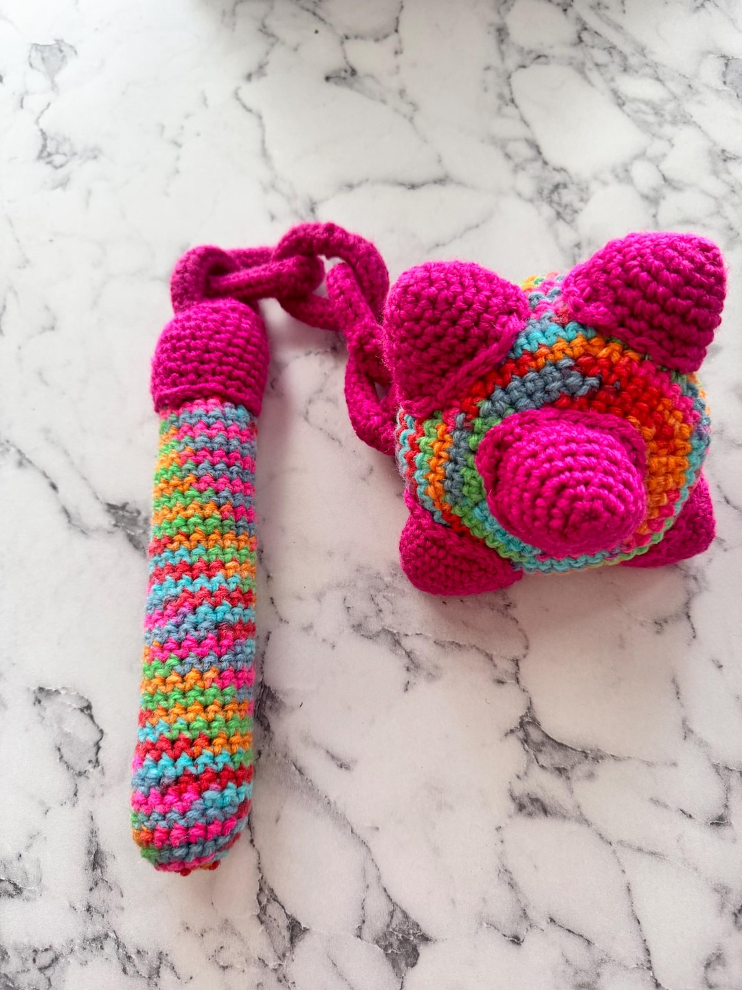 Mace and Chain Flail Crochet Plush New Hand Made Medieval Colorful Pink ...