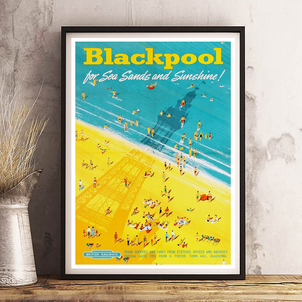 BLACKPOOL Vintage Travel Poster Print Satin Paper A4 A3 - Etsy