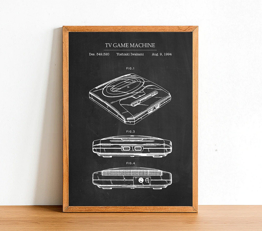 SEGA MEGADRIVE Patent Poster Print - A4 A3 A2 Prints - Home Wall Art ...