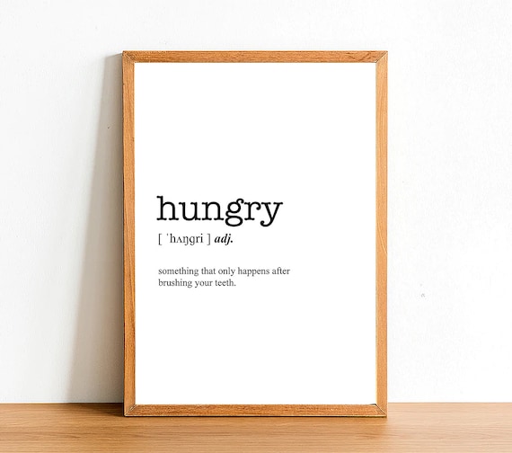 HUNGRY Word Definition Poster Print Urban Dictionary Word | Etsy