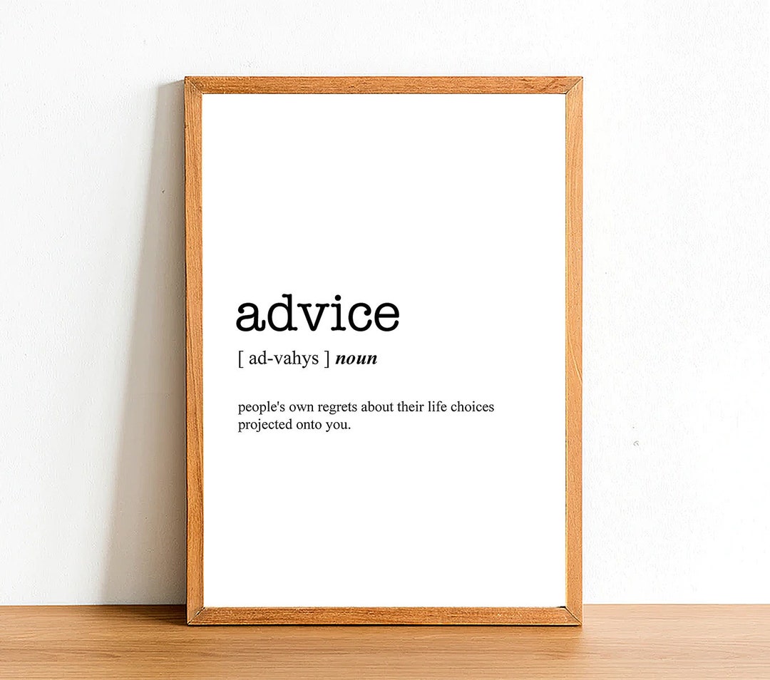 ADVICE Word Definition Poster Print - Urban Dictionary - Word Meaning ...